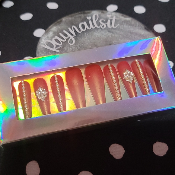 Makeup | Red Gold Chrome Press On | Poshmark